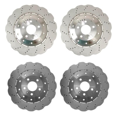 SHW Performance OEM Front & Rear Wavy Drilled Brake Disc Rotors Kit for ...