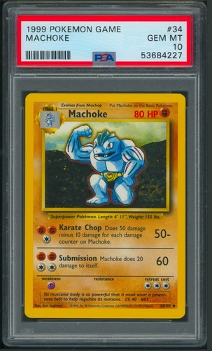 Pokemon Base Set Machoke 34/102 PSA 10 | eBay