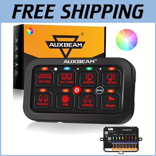 Durable 8-Gang Push Button Switch Panel with Dimmable RGB Lights - Easy ...