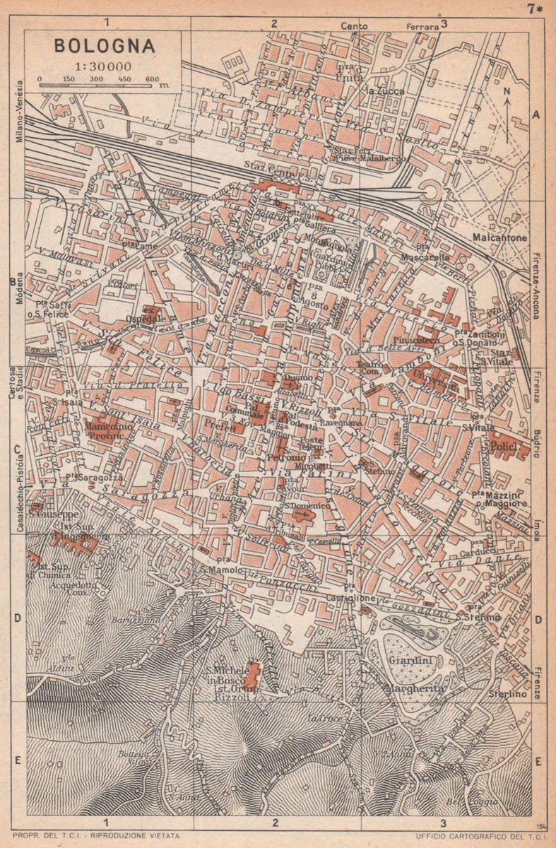 Bologna Italy Map City Centre