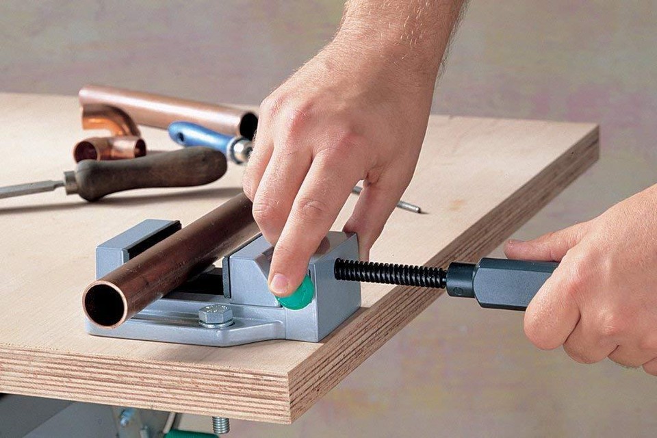 WOLFCRAFT 60mm Quick Adjuster Hand Bench Drill Stand Metal Vice Clamp ...