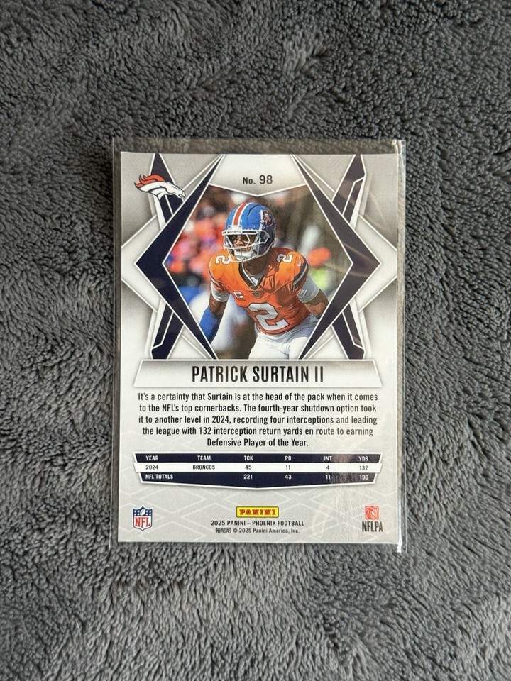 2025-26 Panini Phoenix Patrick Surtain II #98 Silver Prizm Denver ...