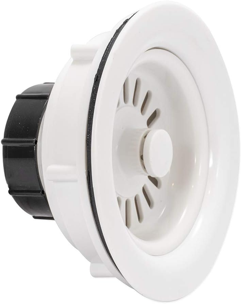 EZ-FLO Kitchen Sink Strainer, White ABS, 3.5"-4" Opening, Stainless ...