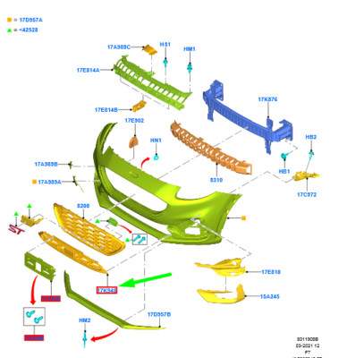 FORD PUMA MK2 Front Bumper Lower Grille 2484380 M1TB-17K945-BB NEW ...