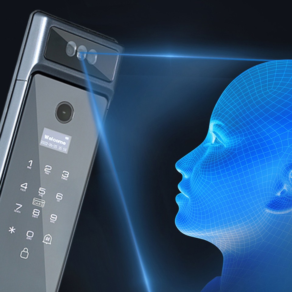 Visual cat eye smart door lock 3D face security biometric smart door ...