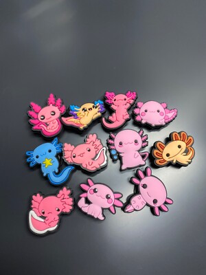 Shoe charms fit clog crocodile custom sea creatures axolotl salamander ...