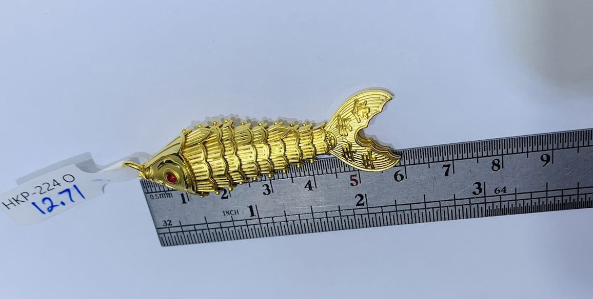 999% 24K Yellow Gold Pendant Lucky Fish Pendant 12.57GM | eBay