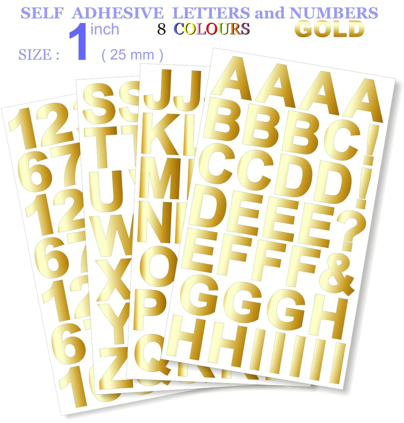 1 inch Vinyl * Letters and Numbers * Self Adhesive*sunny sticker (132 ...