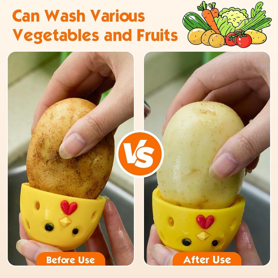Cute Chick Shaped, Egg Cleaner Scrubber for Fresh Eggs, Egg Brush ...