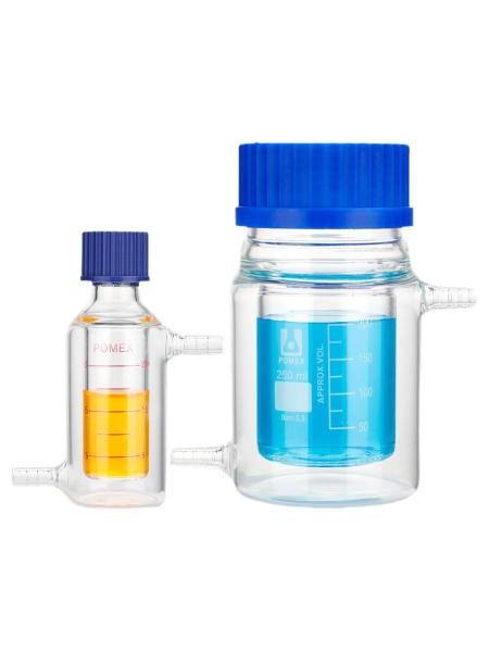 25ml-2000ml Laboratory Glassware Double Jacketed Reagent Bottle Sample ...