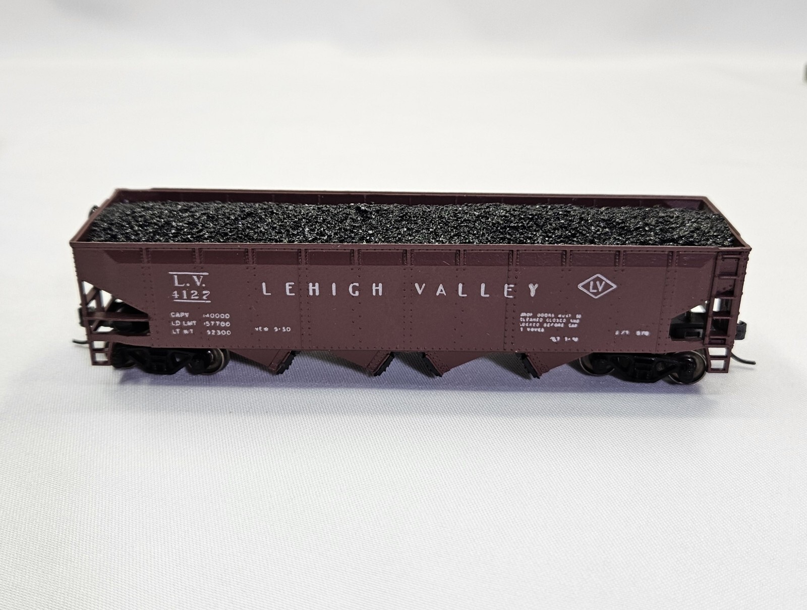 HO Scale Lehigh Valley Railroad LV 4127 Open Hopper Car Coal Load ...
