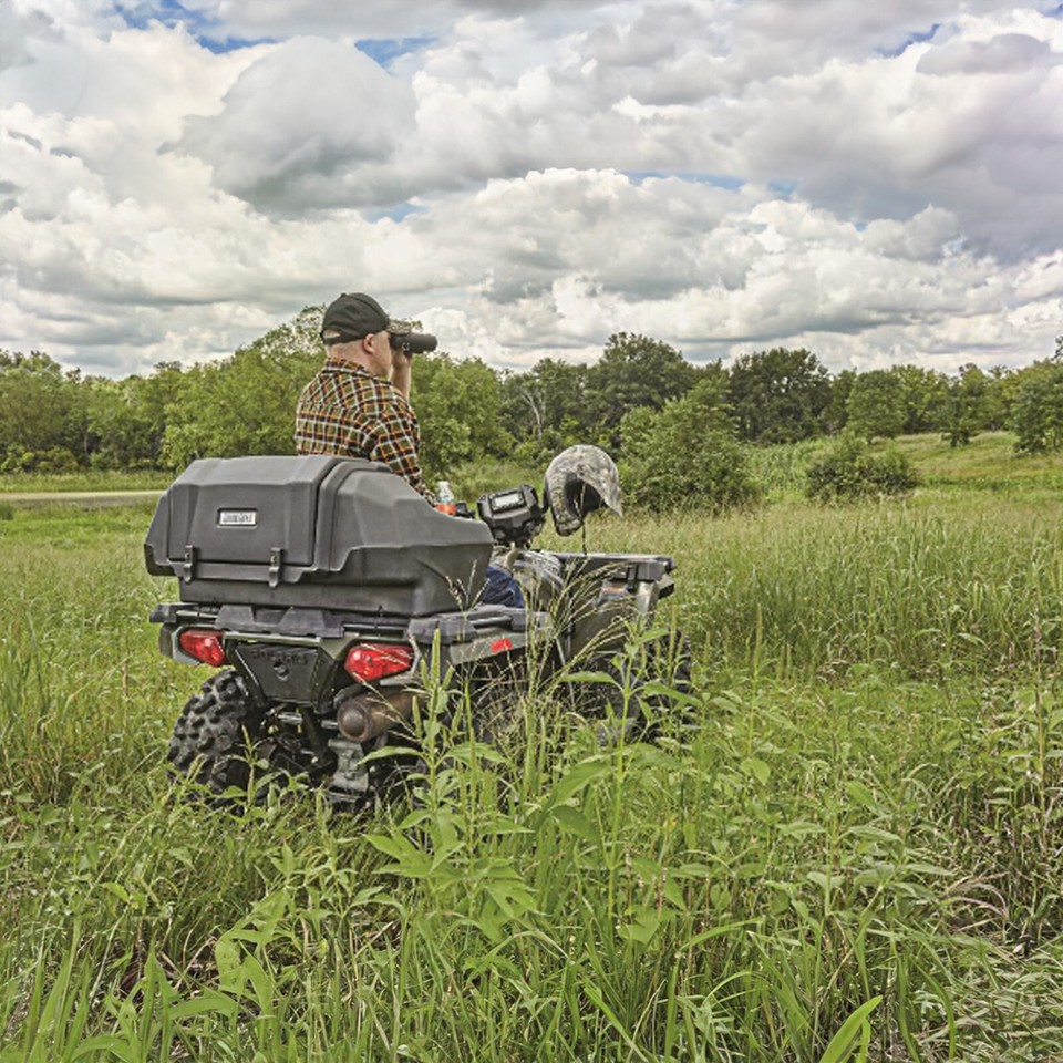 ATV Seat Backrest Storage 4 Wheeler Locking Padded Waterproof Rear ...