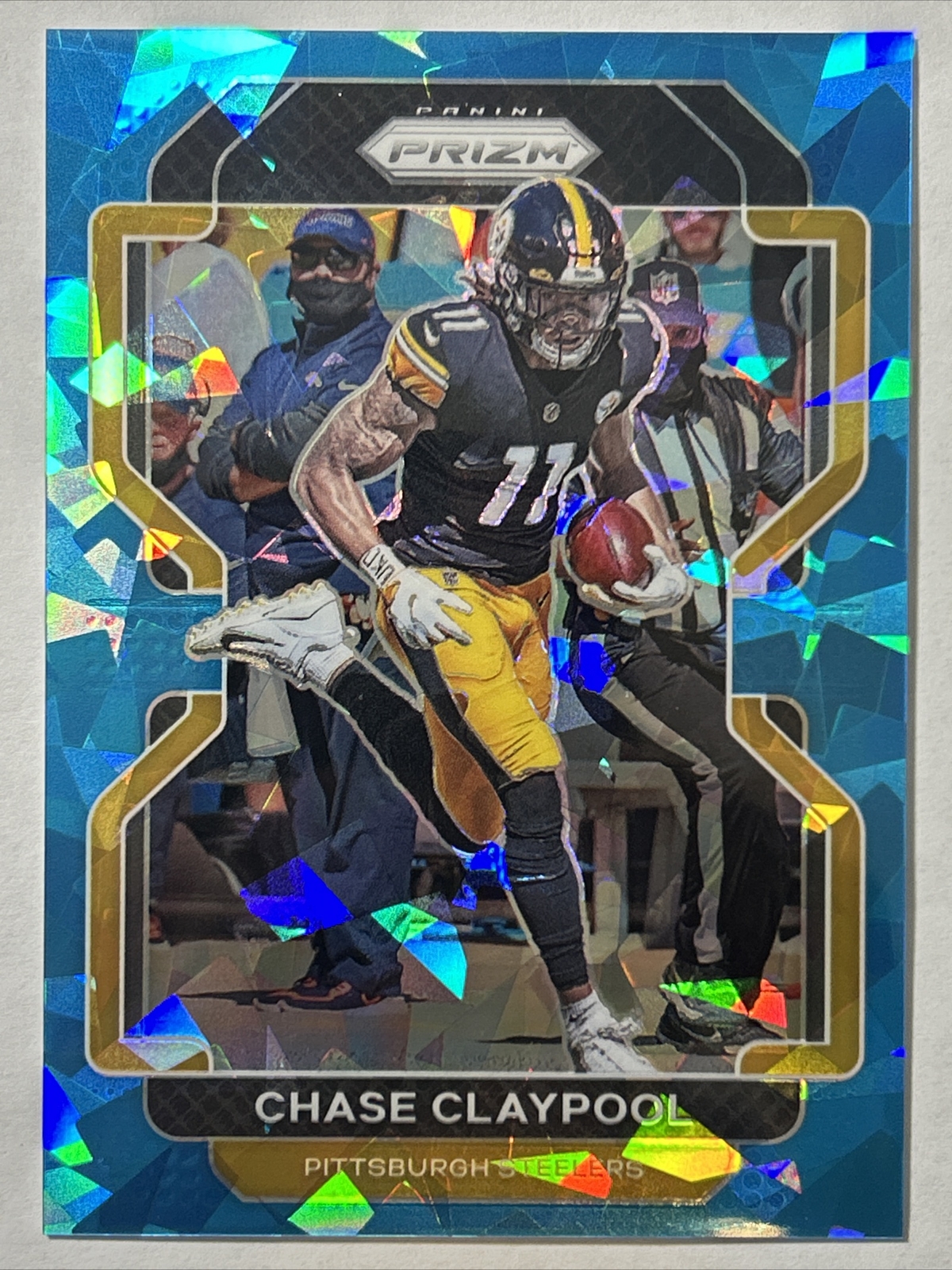 2021 Panini Prizm Blue Cracked Ice, Chase Claypool #ed 53/99, Card #251 ...