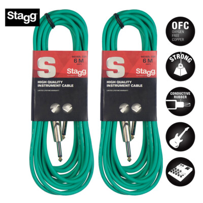 2-PACK Stagg 20FT High Quality Male - Male Straight Ends Heavy Duty ...