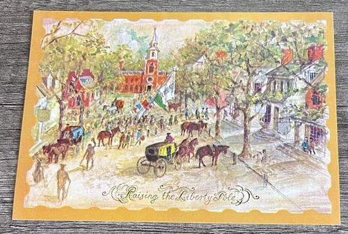 VTG Postcard - Raising the Liberty Pole; July 4, 1776 in Town Square | eBay
