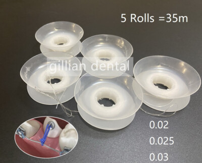 5x Dental Orthodontic Clear Powerful Line Solid Elastic Thread 25 feet ...