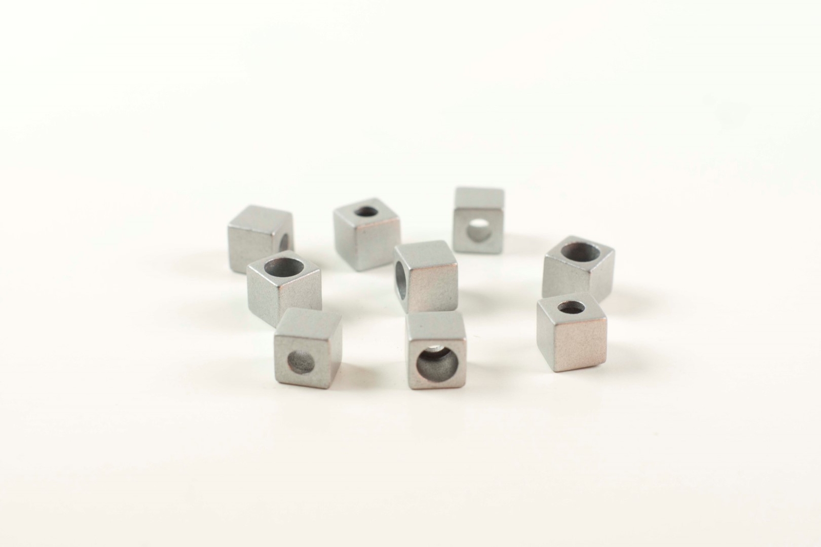 Matte Silver Metal Cord End Toggles Square Bead Bell Stoppers ...