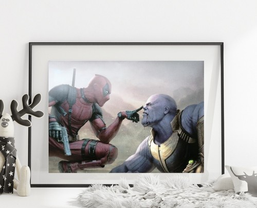 Thanos & Deadpool A4 Print,Disney, Marvel gift for him Wall art ...