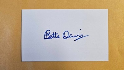 BETTE DAVIS SIGNED 3x5 INDEX CARD AUTOGRAPH | eBay