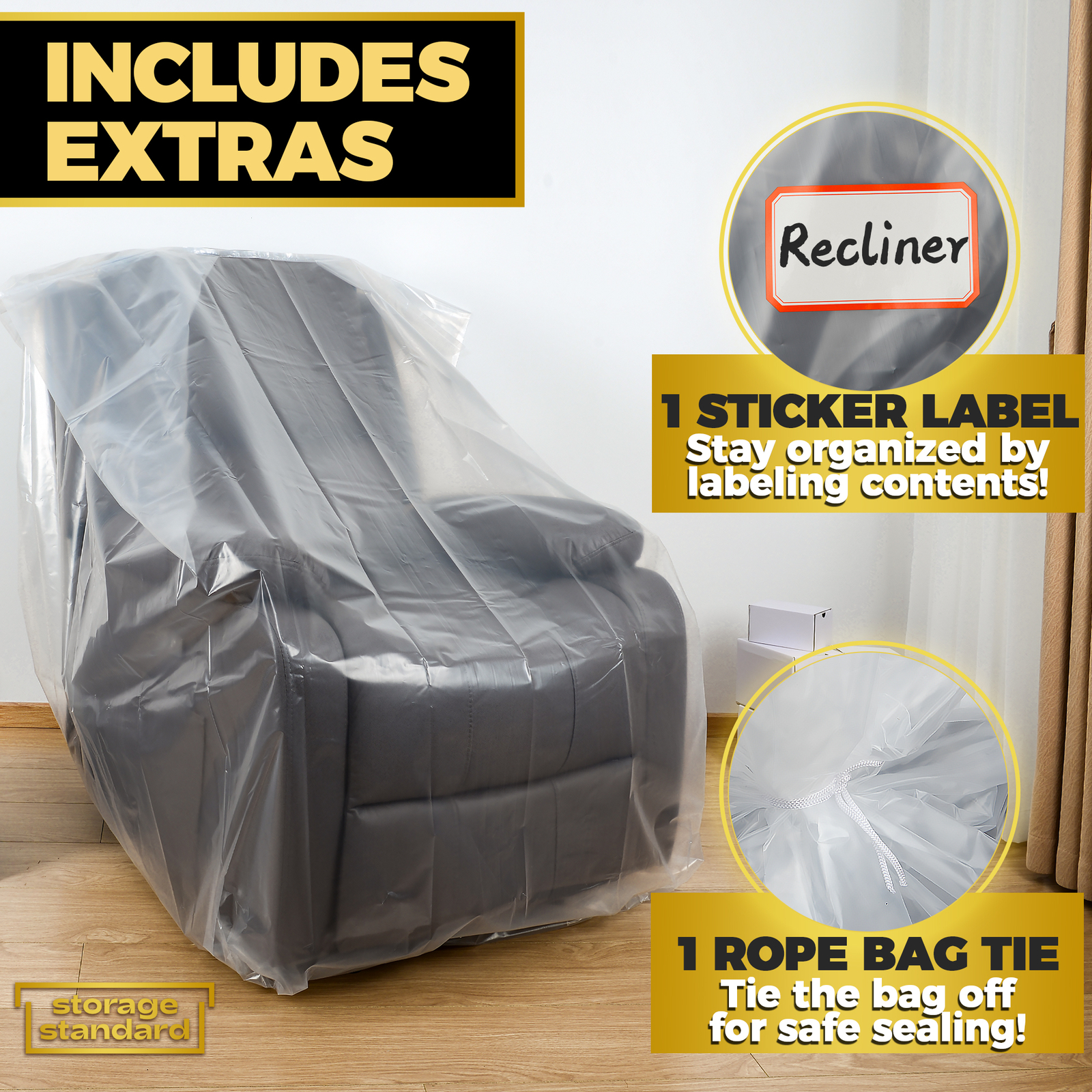 Plastic Furniture Covers for Moving Storage - Heavy-Duty Plastic Chair ...