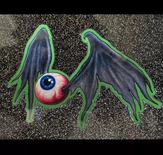 Vinyl Decal Holographic Sticker Halloween Eyeball Bat 3”x5” | eBay