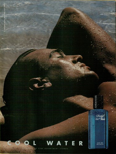 1997 Davidoff Cool Water Cologne Tan Male Model Beach Sweat VINTAGE ...