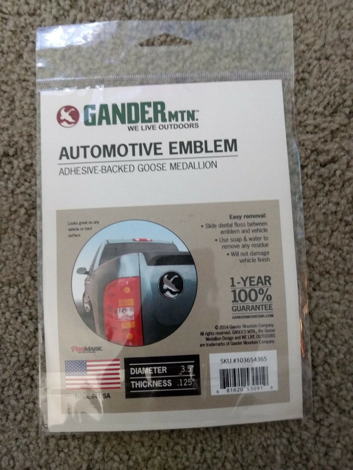 Gander Mountain 3.5" Emblem Goose Medallion Surface Mount Decal ...