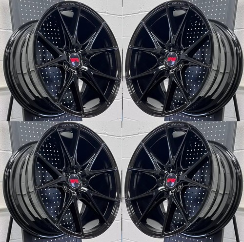 "19x8.5/19x9.5 +35 5x114.3 73.1 Gloss Black Staggered Tuner 19"" Wheels ...