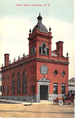 c.1910 Early Car State Bank Chatham NY post card Columbia County | eBay