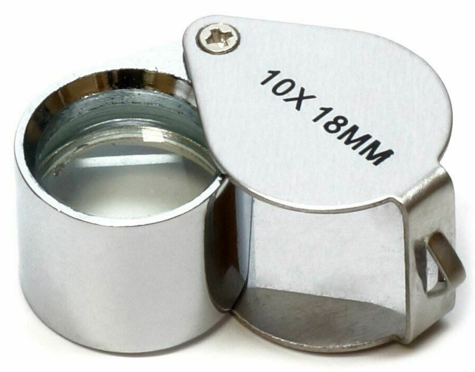 Silver Color Metal Jewelers Loupe 10X Magnifier Magnifying Glass Lens ...