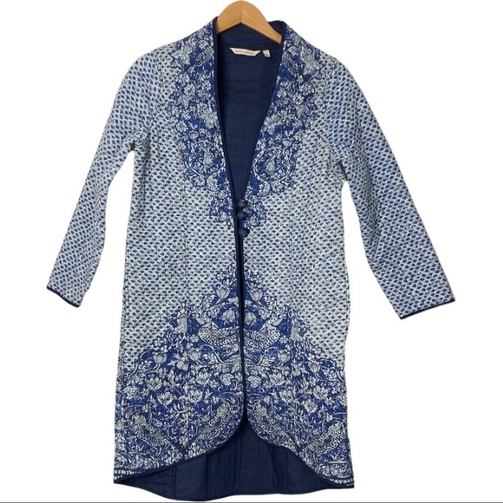 Soft Surroundings Quilted Paisley Jacket Longline Sz S - Gem