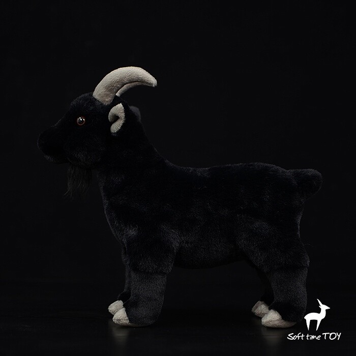 29cm Original Ranch Animal Series Simulation Black Goat Plush Stuffed ...