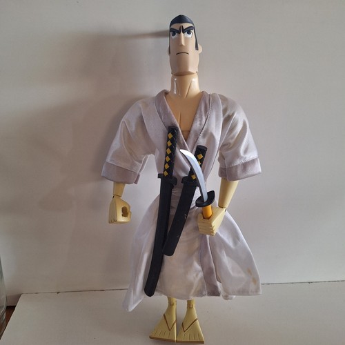 2001 12" Samurai Jack Figure Cartoon Network Weapons Swords Small Stain ...