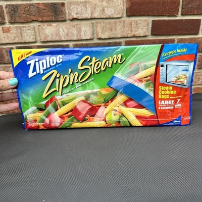 Ziploc Zip N Steam Microwave Steam Cooking Bags Large 7 Bags 10"x10 ...
