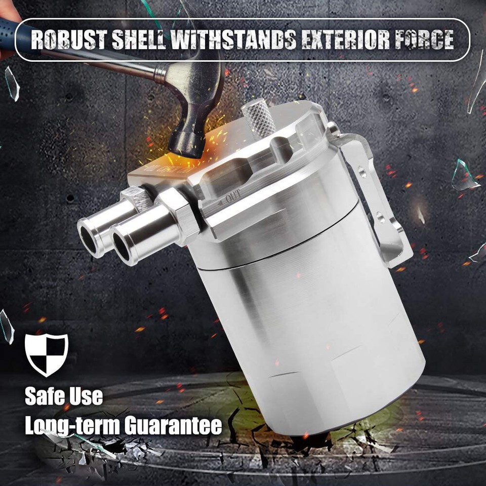 Oil Catch Can Kit Reservoir Baffled Tank with Breather Filter Universal ...