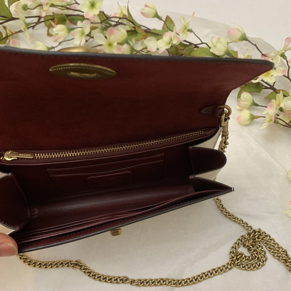 Coach 76169 patchwork stripes marlow crossbody beechwood multi gold | eBay