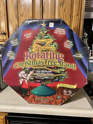EZ Rotating Christmas Tree Stand Rotates Full 360 Degrees With 2 Light ...