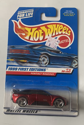 Hot Wheels 1999 First Editions Pontiac Rageous Diecast Car Red w/ Black ...