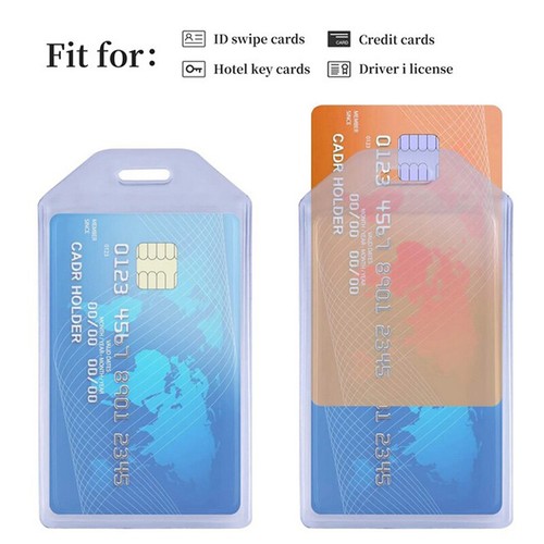ID Card Badge Holder, Hard Plastic Vertical Silicone Soft Clear PVC ...