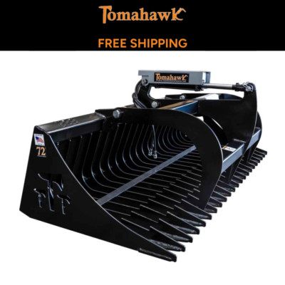 TOMAHAWK 72" SINGLE CYLINDER ROCK BUCKET GRAPPLE QUICK ATTACH - SHIPS ...