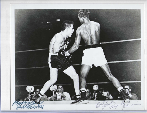 Sugar Ray Robinson & Jake LaMotta Pro Boxing Legends Autographed 8x10 ...