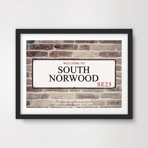 SOUTH NORWOOD SE25 London Postcode Area ART PRINT Poster A4 A3 A2 south-norwood-se25-london-postcode-area-art-print-poster-a4-a3-a2