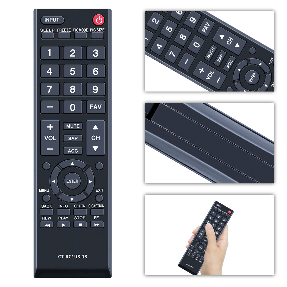 CT-RC1US-18 Remote Control For Toshiba TV 32L310U20 49L510U18 55L510U18 ...