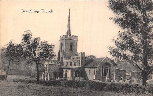 POSTCARD HERTS BRAUGHING Church | eBay