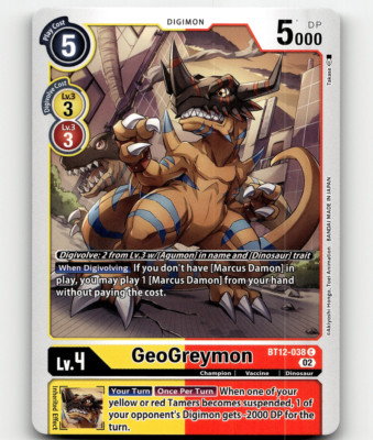 Digimon GeoGreymon Across Time BT12-038 C | eBay