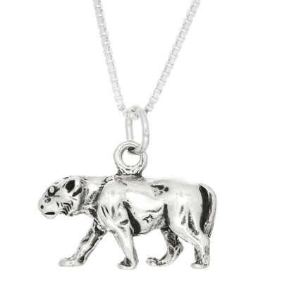 Sterling Silver 3D Panther Cougar Mountain Lion Puma Charm Necklace | eBay