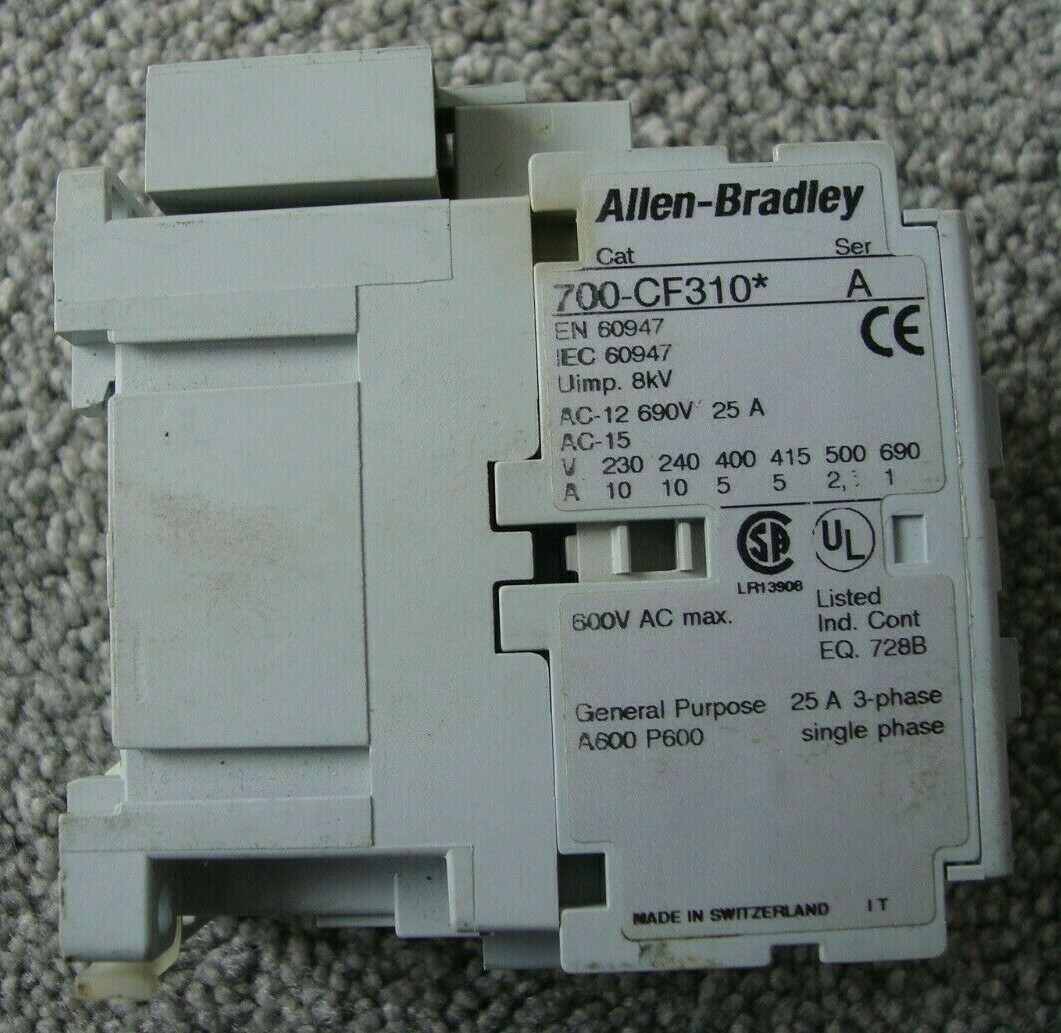 Lot of 3 - Allen Bradley 700-CF310* contactors 25 amp 120 vac 3 NO 1 NC ...