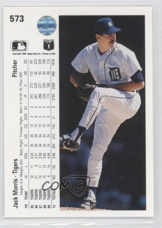 1990 Upper Deck Jack Morris #573 HOF | eBay UK