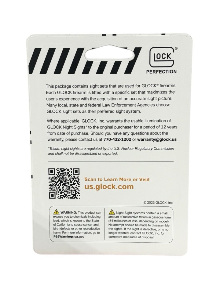 Glock OEM 6.1 Slim Night Sight Set 42, 43, 43X 39930 764503019234| eBay