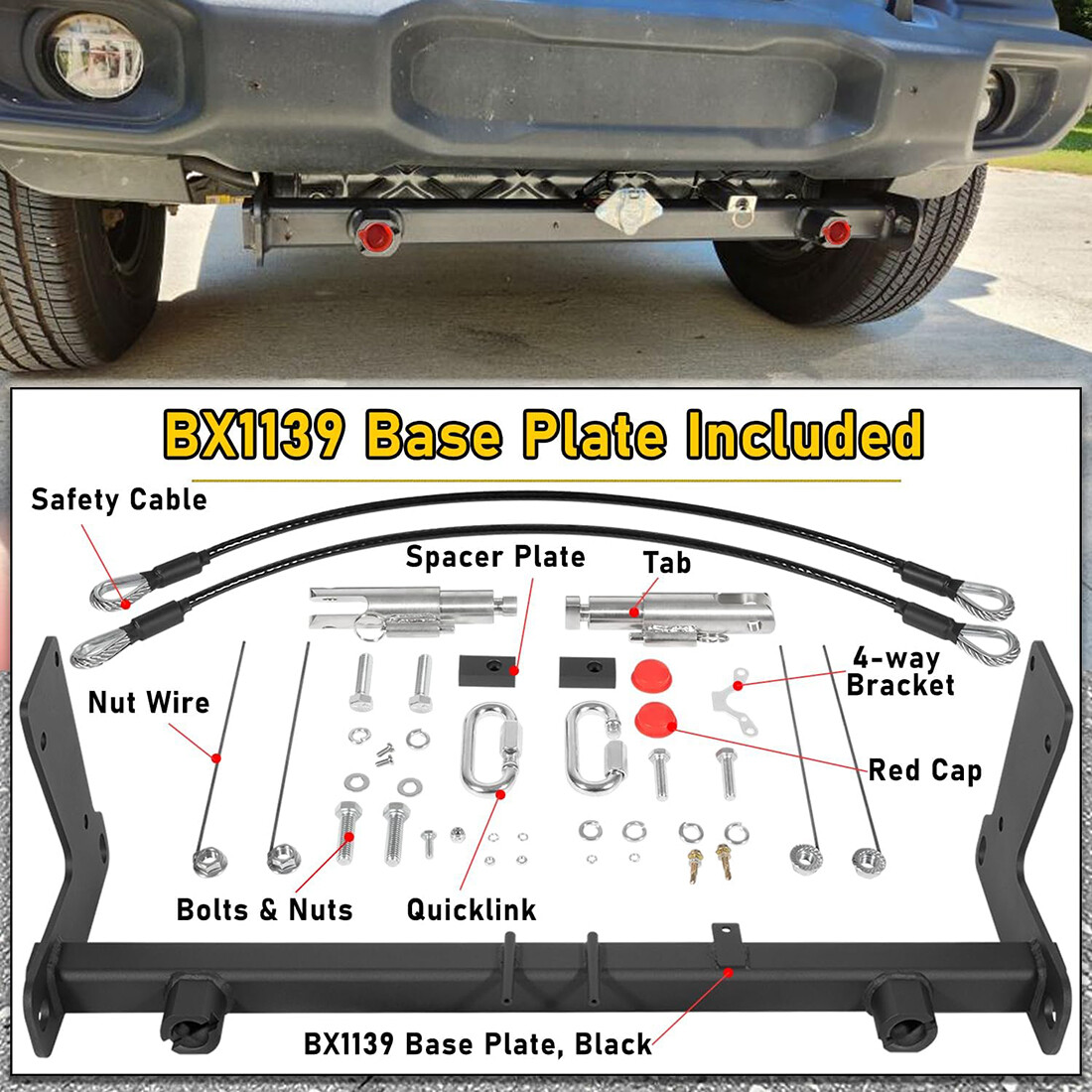 Blue OX BX1139 Tow Bar Base Plate Tow Bar Bracket Bumper for Jeep ...